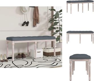 vidaXL Sitzbank Dunkelgrau 110x40x49 cm Samt - Samtsofa - Bank Grau - Wohnzimmer Dekoration - Etagentür - Französische Einrichtung