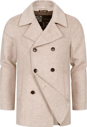 Indicode Herren INParade Klassischer Herrenmantel aus Wollmix | Wintermantel mit Reverskragen f&uuml;r M&auml;nner Beige Mix, XL