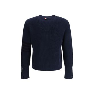 Thom Browne Mens Blue Cotton Cardigan Clothing