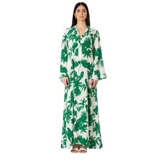Max Mara Femme, Robes, Vert, Taille: 40 FR Robe Maxi en Soie à Motifs