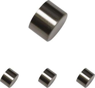 Gardinia Endknopf, aluminum, Edelstahl-Optik, Windsor Classic, 2 (Packung mit 4)