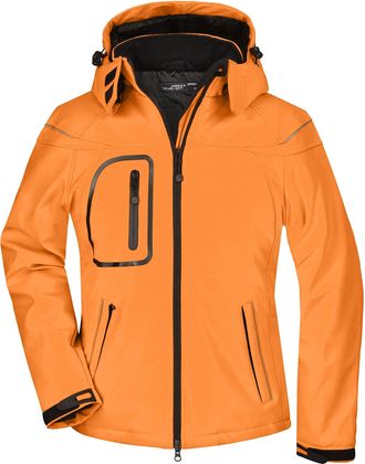 James & Nicholson Damen Winter Softshelljacke - Leicht taillierte Softshell-Funktionsjacke mit TPU Membran | Farbe: orange | Gr&ouml;sse: S