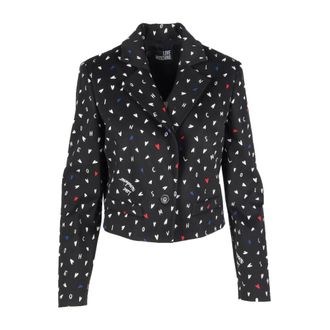Love Moschino Herzen Print Blazer - - Jackets - Damen - Schwarzk - XS