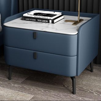 Generic Blau, Nachttisch Mit Schubladen, Zweistöckiger Beistelltisch for Schlafzimmer, Wohnzimmer, 40 X 48 X 50 cm