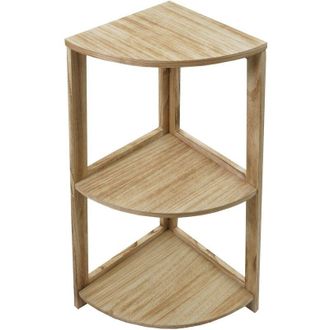Hhg tag&egrave;re dangle 395, &Eacute;tag&egrave;re sur pied &Eacute;tag&egrave;re de salon, 3 &eacute;tag&egrave;res, 80x37x37cm mdf en paulownia, brun naturel