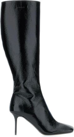 Courr&egrave;ges Femme, Chaussures, Noir, Taille: 38 EU Bottes en vinyle &agrave; bout carr&eacute;