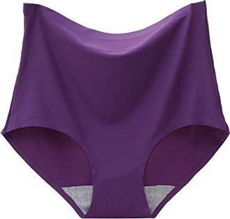 Generic Culotte Taille Haute pour Femme, Slip Sexy Couleur Unie Respirant Microfibre Mémoires Taille Haute Glace Soie sans Couture pour Less (PP1, XXXL)