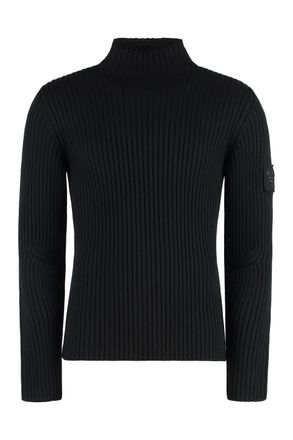 Prada Mens Virgin Wool Turtleneck Sweater Black