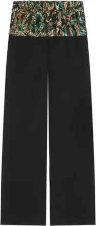 Dries Van Noten Homme, Pantalons, Noir, Taille: XL Pantalon Large Taille Haute Brod&eacute;