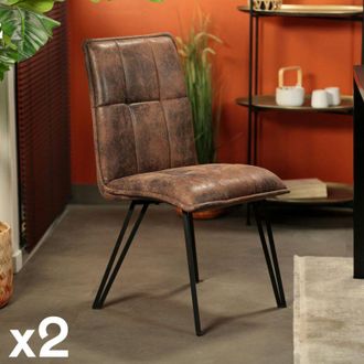 Pier Import Chaise de salle à manger havane avec pieds épingle (lot de 2) MALMOE