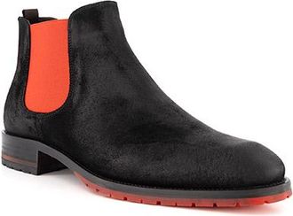Rosso E Nero Herren Schuhe schwarz Veloursleder