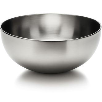 Com-Four Salatschüssel Ø 29 cm aus Edelstahl - große Servierschüssel 12,5 cm hoch - robuste 6,5 Liter Schale für Salat, Obst, Snacks & Beilagen - spülmaschinen