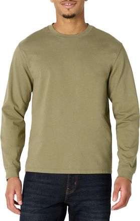 Amazon Essentials Herren Schweres, lang&auml;rmeliges T-Shirt mit lockerer Passform, Helles Olivgr&uuml;n, XL