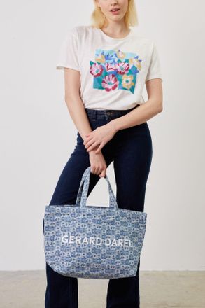 Gerard Darel T-Shirt imprim&eacute; en 100% coton - AENOR - Bleu orageux