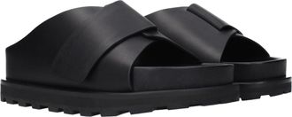 Jil Sander Leather Slippers - Black
