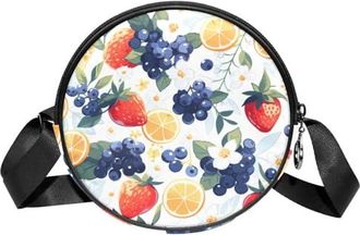 Generic Sac &agrave; bandouli&egrave;re rond pour femme, petit sac &agrave; bandouli&egrave;re avec fermeture &eacute;clair, bretelles r&eacute;glables, style d&eacute;contract&eacute;, pour femmes et filles