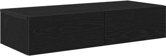 vidaXL Vidaxl - tag&egrave;re murale avec tiroirs noir 80x33x17 cm bois ding&eacute;nierie