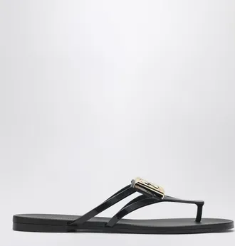 Dolce & Gabbana DG thong sandals in black/gold