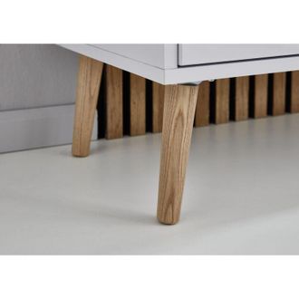 BMG M&ouml;bel BMG M&ouml;bel Kommode Mailand 3, grifflos, Holzf&uuml;&szlig;e, Wei&szlig;/ Artisan, Wei&szlig; hochglanz