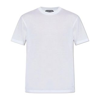 Tom Ford Lyocell Baumwolle Rundhals-T-Shirt - - Tops - Herren - Wei&szlig; - L