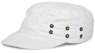 styleBREAKER Unisex Military Cap im Destroyed Vintage Look | verstellbares Army Cap aus Baumwolle | Used Look Schirmmütze für Herren und Damen, Farbe:Weiß