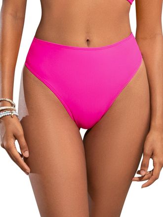 SHEKINI Damen Tanga Bikini Unterteil Kreuz und quer R&uuml;cken Sexy Aush&ouml;hlung Unterteil zum Schwimmen (Fluoreszierendes Rosa,M)