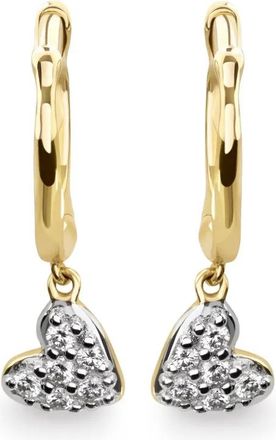 Monica Vinader Mini Heart Diamond Ohrringe - Gold