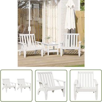 vidaXL vidaXL Adirondack-Gartenst&uuml;hle 2Stk. Wei&szlig; 75x77x77cm Massivholz Kiefer