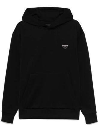 Prada hoodie à logo triangulaire - Noir