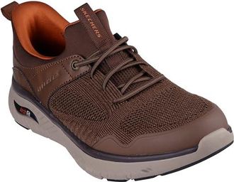 Skechers Baskets Arch Fit Crosser-Emeric pour Homme, Marron, 47.5 EU