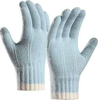 Generic Gants dhiver pour adolescentes et femmes - Pour garder au chaud - Gants tricot&eacute;s avec poignets &eacute;lastiques - Gants de ski doux - Gants de ski pour homm
