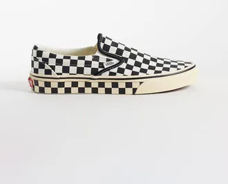 Vans Classic Slip-On baskets &agrave; damier noir et blanc