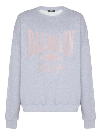 Balmain sweat long à imprimé graphique - Gris
