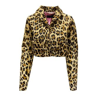 Dsquared2 Leopard Calf Hair Cropped Jacket - - Jackets - Damen - Braun - M
