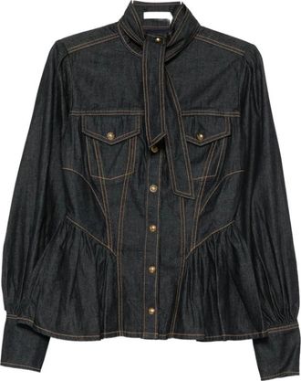 Zimmermann Damen, Blusen & Hemden, Blau, XSGr&ouml;&szlig;e