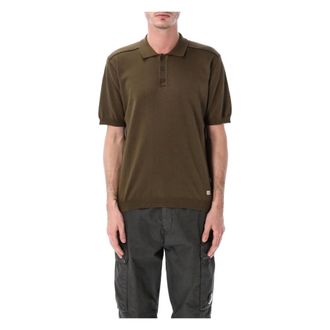 C.P. Company C.p. Company, Homme, Tops, Vert, Taille: L S/S Polo Sweater