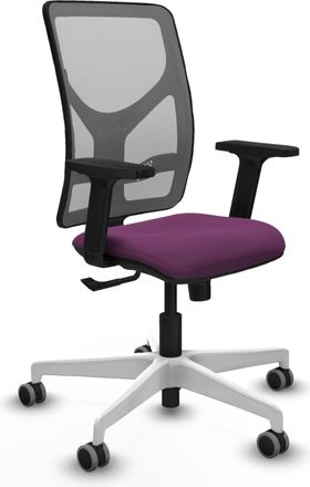 Piqueras y Crespo Schreibtischstuhl mit Gummir&auml;dern, mit 2D-Armlehnen, h&ouml;henverstellbare Lendenwirbelst&uuml;tze, ausgestattet mit 3 Positionen und Schneideschaum, Grau/Viol