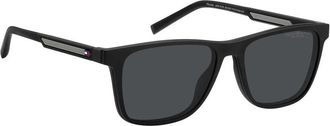 Tommy Hilfiger Homme, Accessoires, Noir, Taille: ONE Size Rectangle Lunettes de soleil