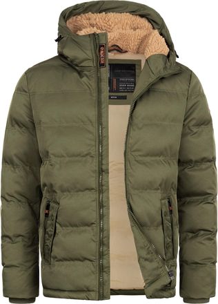 Indicode Herren Nemos Steppjacke mit Kapuze | Herrenjacke Winterjacke Freizeitjacke M&auml;nner Army, XXL