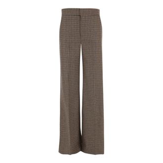 SA SU PHI Ma&szlig;geschneiderte Wollhose mit Hahnentrittmuster - - Trousers - Damen - Braun - XL