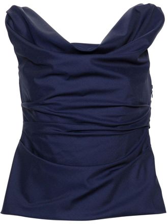 ARMARIUM haut sans manches &agrave; design drap&eacute; - Bleu