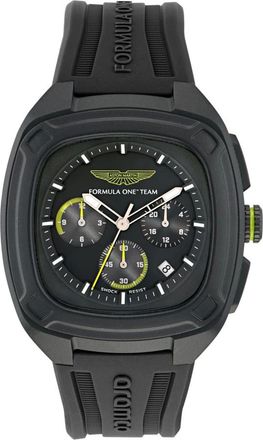 Aston Martin Homme, Accessoires, Noir, Taille: ONE Size OVR Silicone Strap Watch