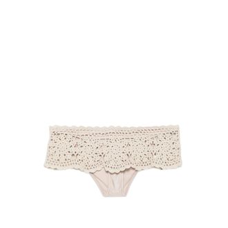 Frankies Bikinis Shelly Crochet-knit Ruffled Bikini Bottoms