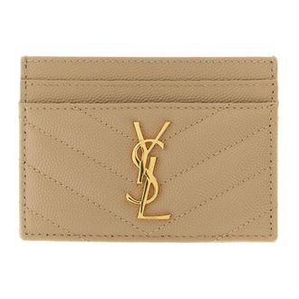 Saint Laurent Cassandre Matelass&eacute; Kartenetui - - Accessories - Damen - Beige - ONE SIZE