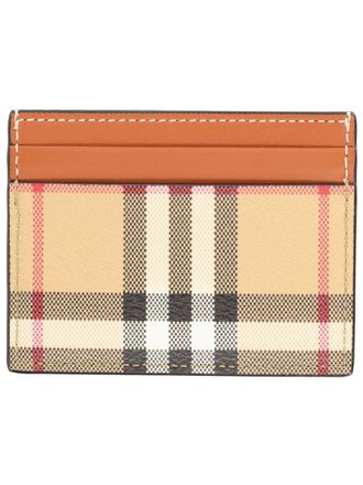 Burberry Check Pattern Card Case - Beige