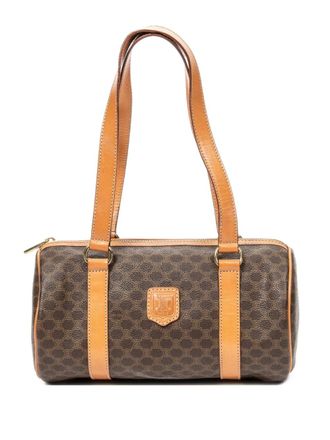 Celine sac &agrave; main &agrave; imprim&eacute; Macadam (ann&eacute;es 1990) - Marron