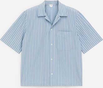 Arket Pyjama-Hemd Aus Popeline -Blau