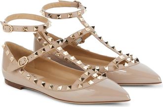 Valentino Garavani Ballerinas Rockstud aus Lackleder