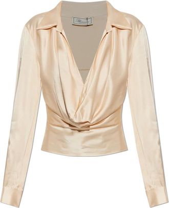 Blumarine Femme, Blouses et Chemises, Rose, Taille: 38 FR Haut en satin avec encolure d&eacute;corative