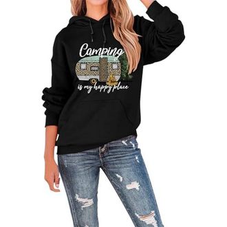 Generic Sweat &agrave; capuche confortable printemps 2026 pour femme, coupe ample, imprim&eacute; graphique, pull &agrave; manches longues pour un confort et un style quotidiens, 